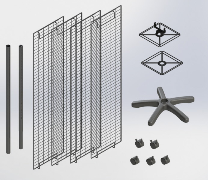 Rotating Mesh Panel Stand (K28)